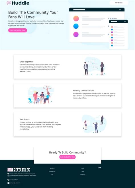 Frontend Mentor Huddle Landing Page With Alternative Features Coding Challenge Solution