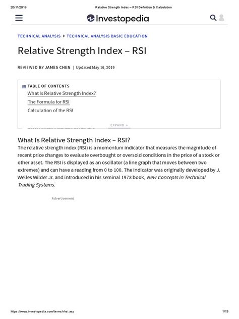 Relative Strength Index Rsi Definition And Calculation Download Free