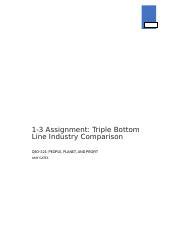 Assignment Triple Bottom Line Industry Comparison Docx