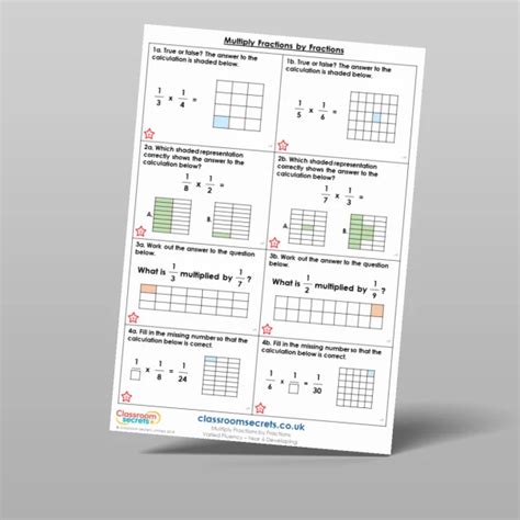 Year 6 Multiply Fractions By Fractions Varied Fluency Resource Classroom Secrets
