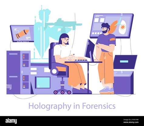Forensics Technology Concept Experts Analyze Evidence With Advanced