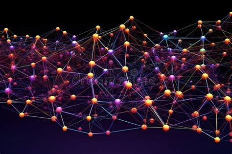 Cyber Big Data Concept Data Fields The Network Line Connects The