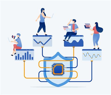 Illustration Of Chips Enhance Statistical Data Processing Services And Charts Analyzing Data