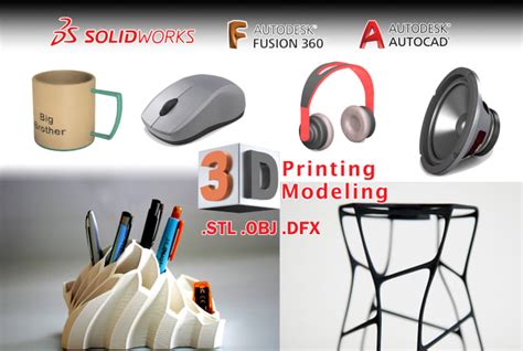 Do 3d Cad Modeling 3d Printing 2d Drawing Stl Obj Dxf By
