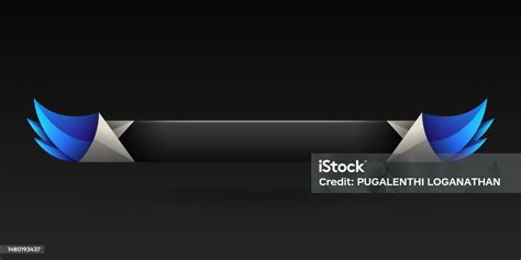 추상 파란 날개 테두리 낮은 세 번째 게임 Gui 화면 제목 배너 템플릿 가상현실에 대한 스톡 벡터 아트 및 기타 이미지