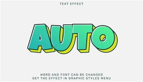 Premium Vector Auto Text Effect Template In 3d Design