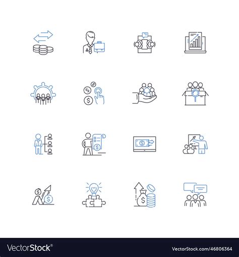 Data Analysis Line Icons Collection Analytics Vector Image