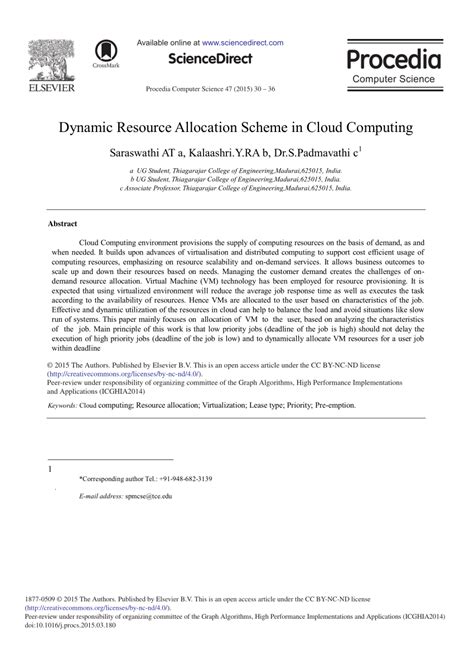 Pdf Dynamic Resource Allocation Scheme In Cloud Computing