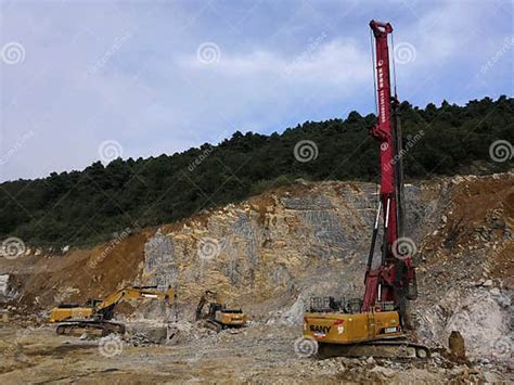 Earthwork Construction Siteworksite Background Editorial Stock Image