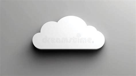White Cloud Computing Symbol Floating On Gray Background Stock Illustration Illustration Of