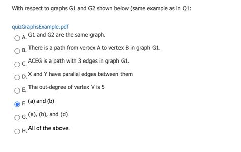 solved with respect to graphs g1 and g2 shown below same