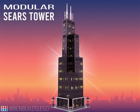 Lego Moc Modular Sears Tower By Benbuildslego Rebrickable Build With Lego
