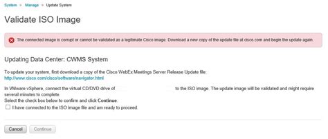 WebEx Update Cisco Webex Meetings Server B Iso Canot Be Validated Cisco Community