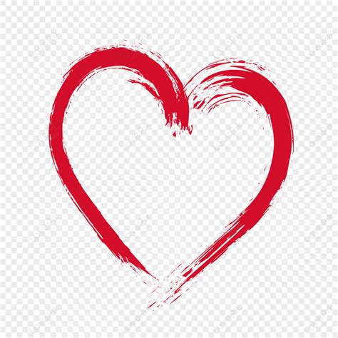 심장 잉크 심장 개요 브러시 효과 하트 일러스트붉다빨간색 Png 일러스트 무료 다운로드 Lovepik