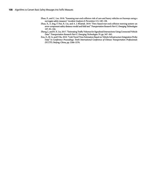 References Algorithms To Convert Basic Safety Messages Into Traffic Measures The National
