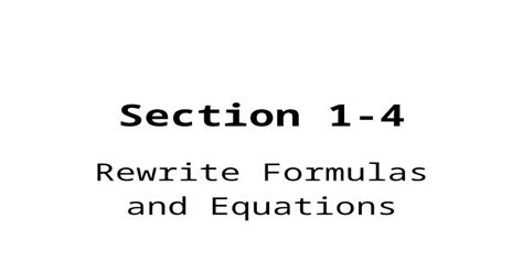 pptx section 1 4 rewrite formulas and equations vocabulary formula