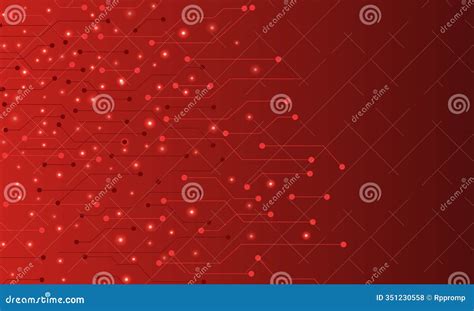 Abstract Red Electronic Circuit Technology Background Stock Illustration Illustration Of