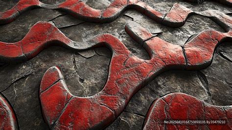 Ai创作图红色 裂纹 纹理 图案 抽象 立体 背景 艺术 视 设计 元素 质感 表面 装饰 创意 昵图网