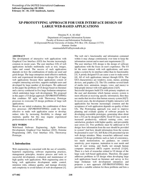 pdf xp prototyping approach for user interface design of large web