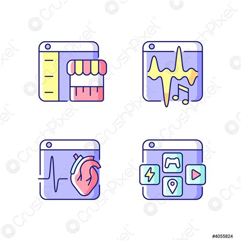 Digital Services Rgb Color Icons Set Stock Vector 4055824 Crushpixel