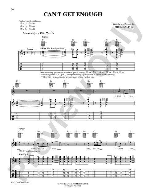 Cant Get Enough Of Your Love Guitar Bad Company Digital Sheet