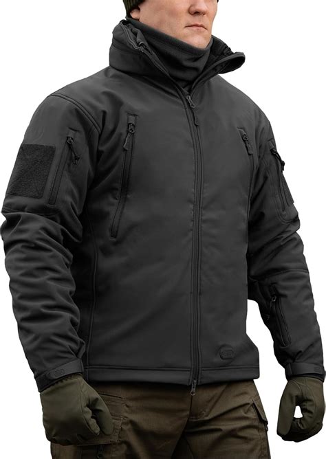 M Tac Hooded Tactical Jacket Water Resistant Softshell Jacket For Men