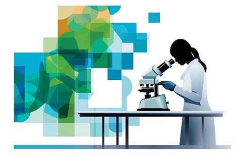 Premium Vector Science Lab Worker Microscope