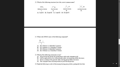 Solved Which Of The Following Structures Have The Correct