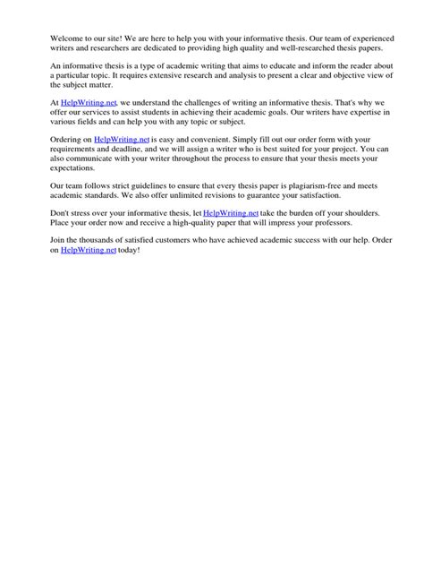 Informative Thesis Pdf Essays Thesis