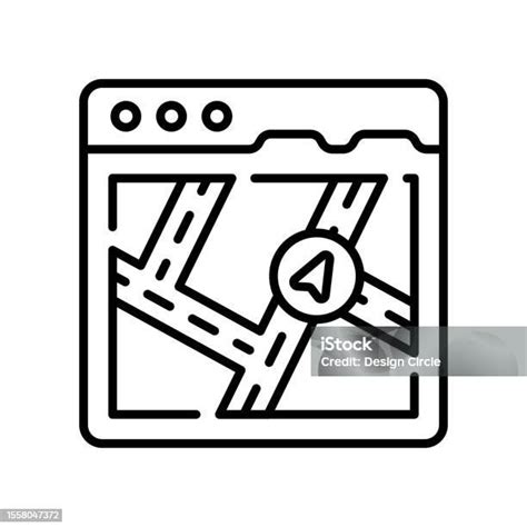 Web Map Outline Icon Design Illustration Map And Navigation Symbol On