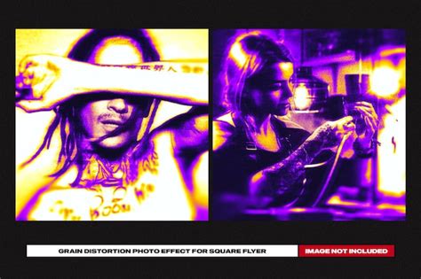 Premium Psd Grain Distortion Photo Effect For Square