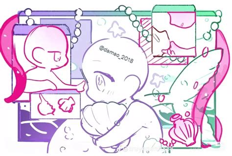 Chibi Base Reference Pose Mermaid Oc Base Chibi Drawing Template