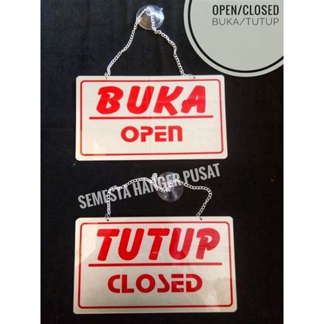 Jual Stiker Logo Pintu Open Dan Closed Buka Dan Tutup Dijual Per 1 Pcs Shopee Indonesia
