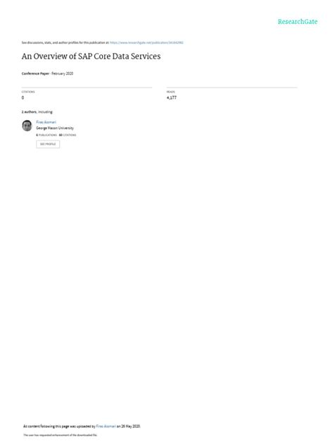 An Overview Of Sap Core Data Services Pdf Databases Sql