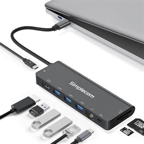 Simplecom CHN590 USB C SuperSpeed 9 In 1 Multiport Docking Station