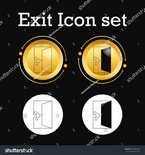Emergency Exit Door Vector Direction Arrow Stock Vector Royalty Free Shutterstock