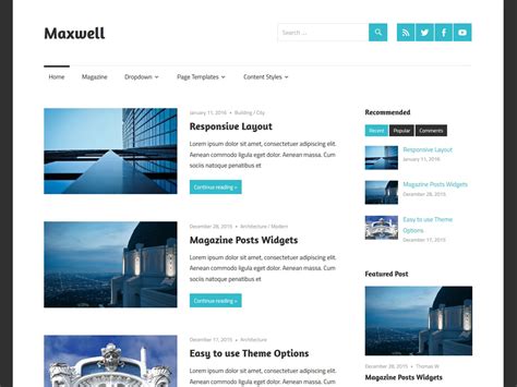 Maxwell Minimalistic And Elegant Wordpress Theme
