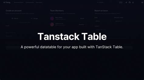 Tanstack Table Ui Thing