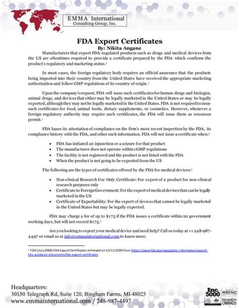 Fda Certificate