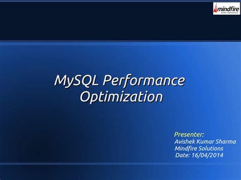 Mysql Performance Optimization Pdf