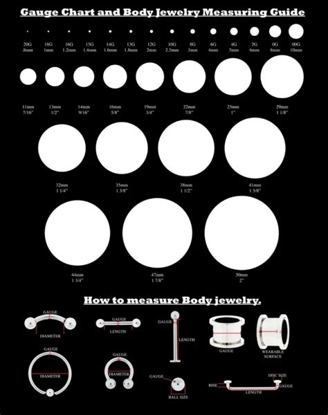 Gauges Size Chart A Comprehensive Guide To Ear Gauge Sizes The Body