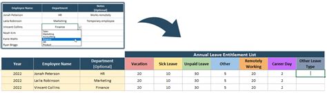Employee Leave Tracker Vacation Planner Excel Template 55 OFF