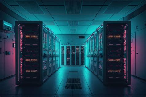 Servers Data Center Room Generative Ai Stock Illustration Illustration Of Processing
