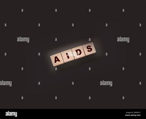 Aids Letters On Wooden Cubes Std Sexually Transmitted Diseases Stock
