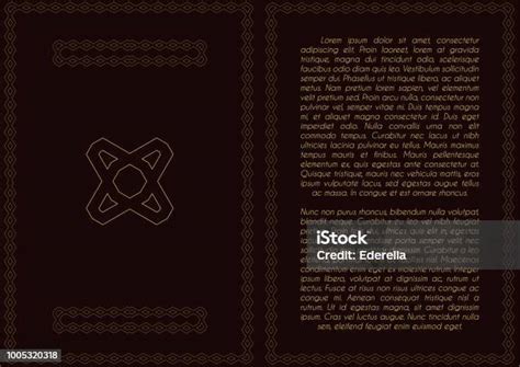 레스토랑 메뉴 전단 인사말 카드 브로셔 및 다른 훈장에 대 한 A4 형식 로고와 함께 골든 프레임 벡터 일러스트 레이 션 0명에 대한 스톡 벡터 아트 및 기타 이미지