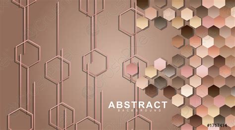 Abstract Vector Background Hexagonal Geometric Walls Surface Polygon Pattern With Stock Vector