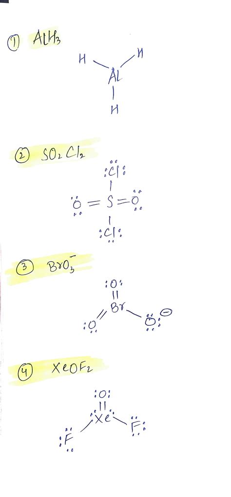 Solved Write Lewis Structures For The Following Molecules Or Ions