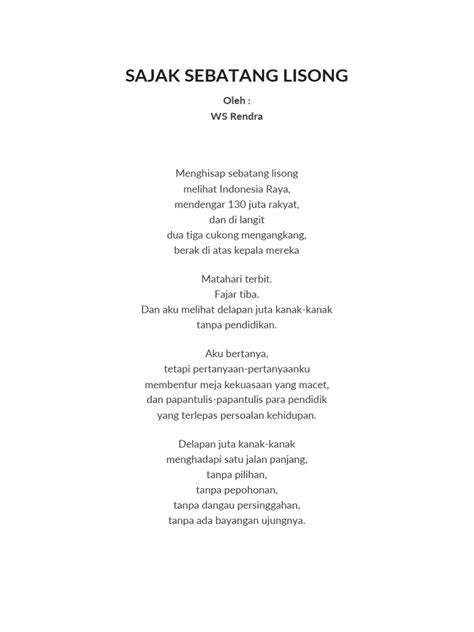 Puisi W S Rendra Pdf