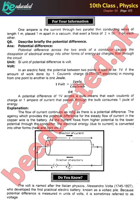 Chapter Physics Th Class Notes Matric Part Notes