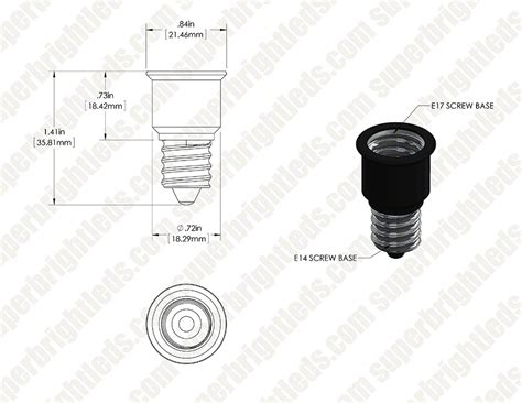 E17 Base To E14 Base Socket Adapter Super Bright Leds